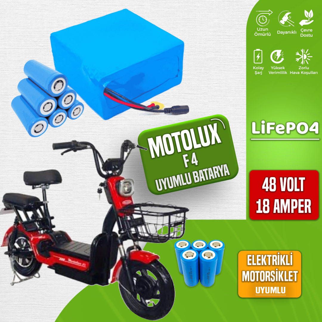 Motolux F4 LiFePO4 Batarya 48 Volt 18 Ah - 9,020.16 TL
