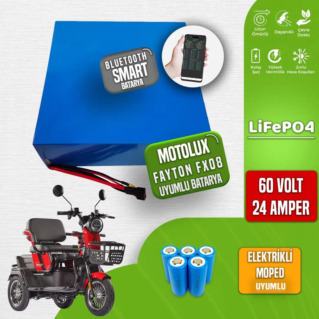Motolux Fayton FX08 60V 24 Ah LiFePO4 Smart Bluetooth Batarya | Pilli ...