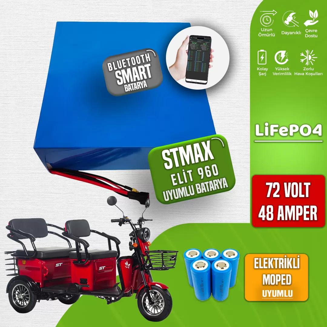 Stmax Elit 960 Moped 72 Volt 48 Amper LiFePO4 Smart Batarya - 33,313.91 TL