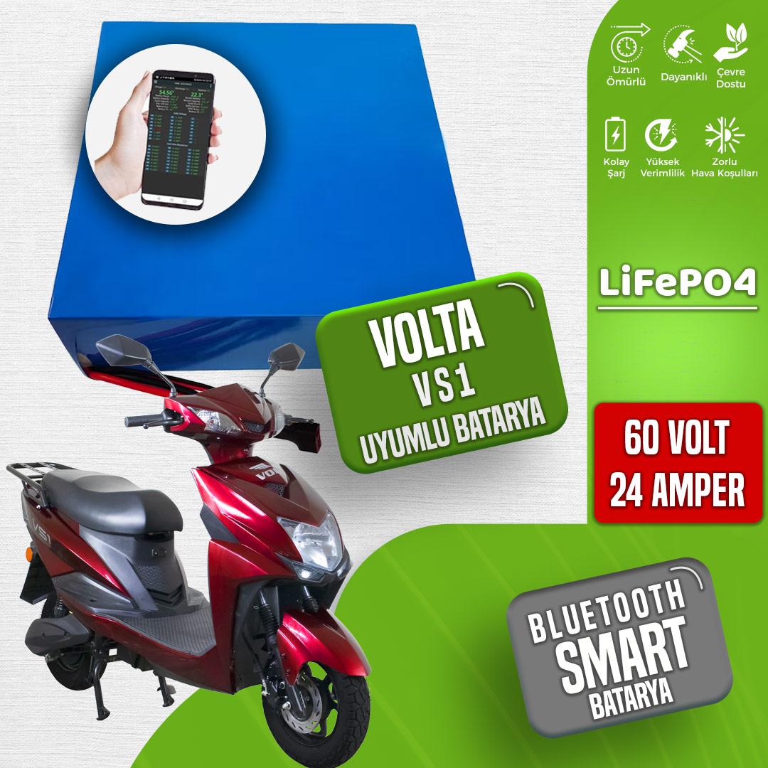 Volta VS1 LiFePO4 Batarya 60 Volt 24 Ah Bluetooth Özellikli - 16,689.29 TL