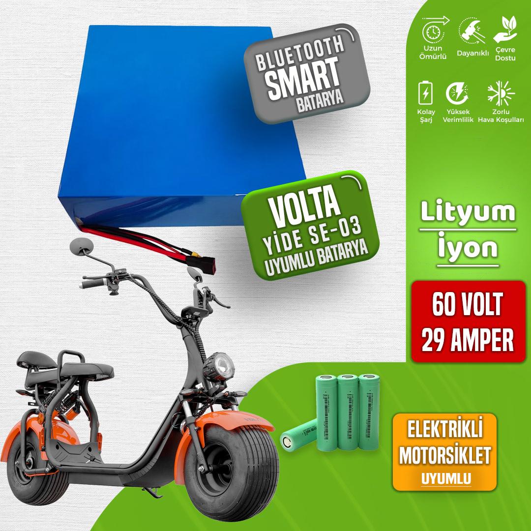 Volta Yide SE-03 60 Volt 29 Amper Smart Bluetooth Özellikli Lityum İyon ...
