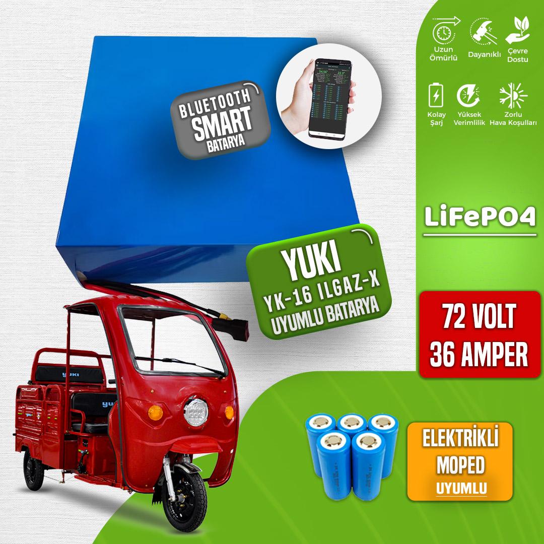 YK-16 ILGAZ-X Moped 72V 36 Ah LiFePO4 Smart Batarya | Pilli Batarya