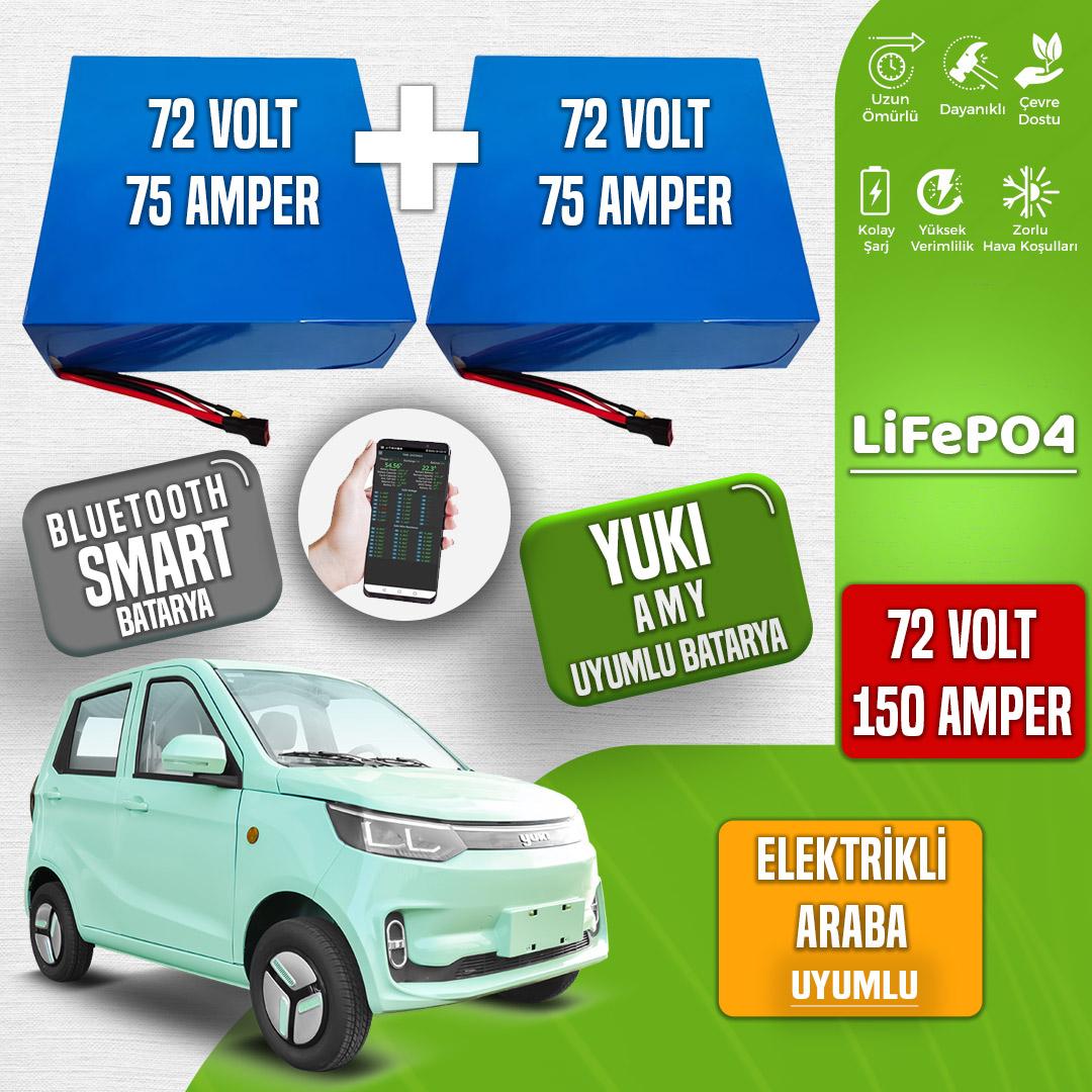 Yuki Amy LiFePO4 Batarya 72 Volt 150 Ah Smart Bluetooth Özellikli (75 ...